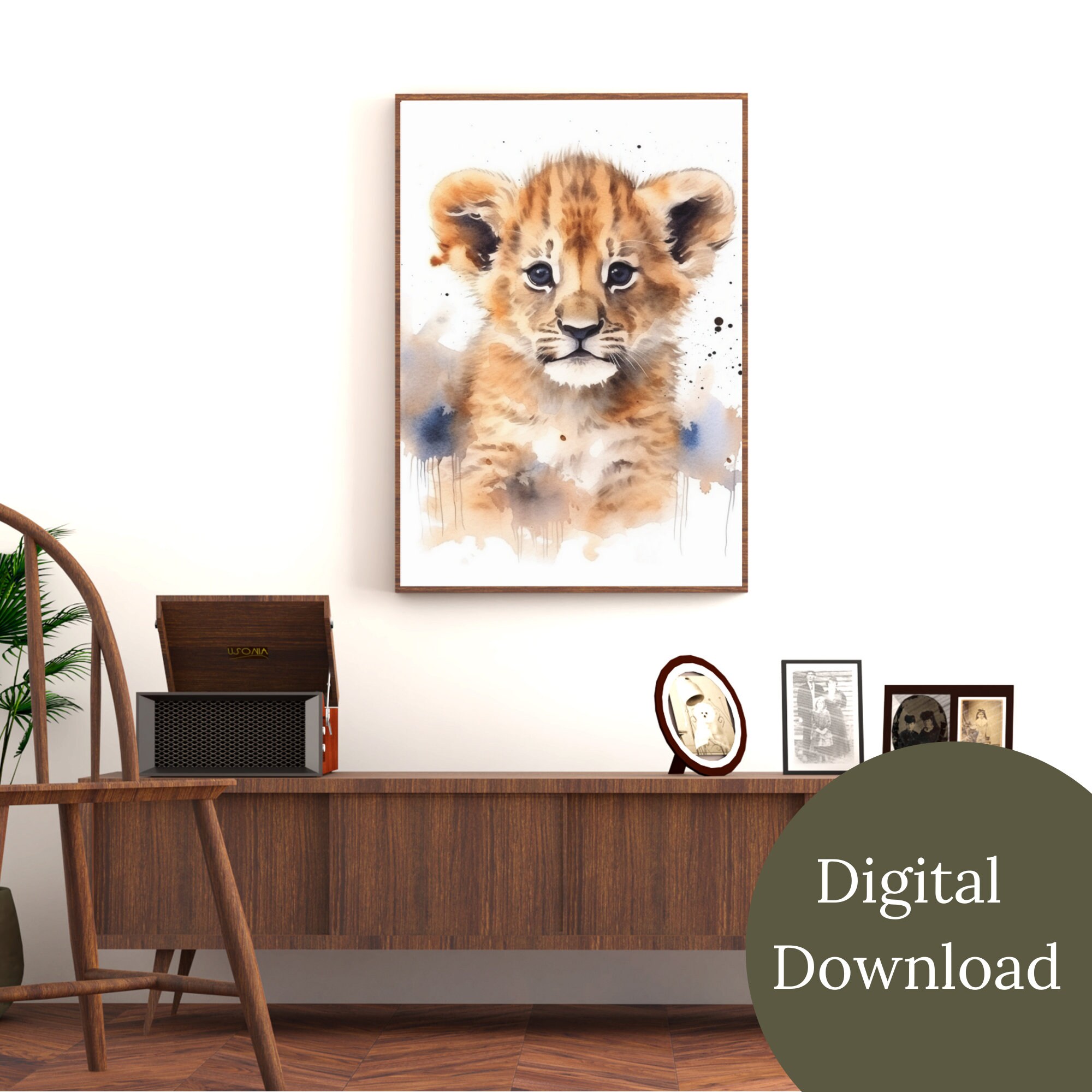 Lion Cub Art Print Lion Cub Wall Art Lion Artwork for Home - Etsy