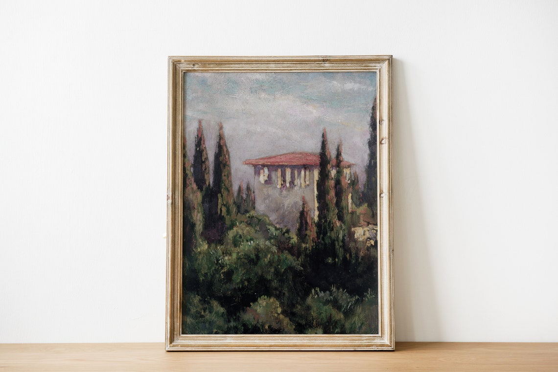 Umbria Landscape: Vintage Italian Countryside Oil Painting of Rural ...