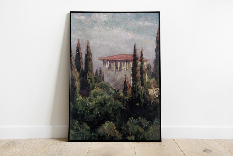Umbria Landscape: Vintage Italian Countryside Oil Painting of Rural ...
