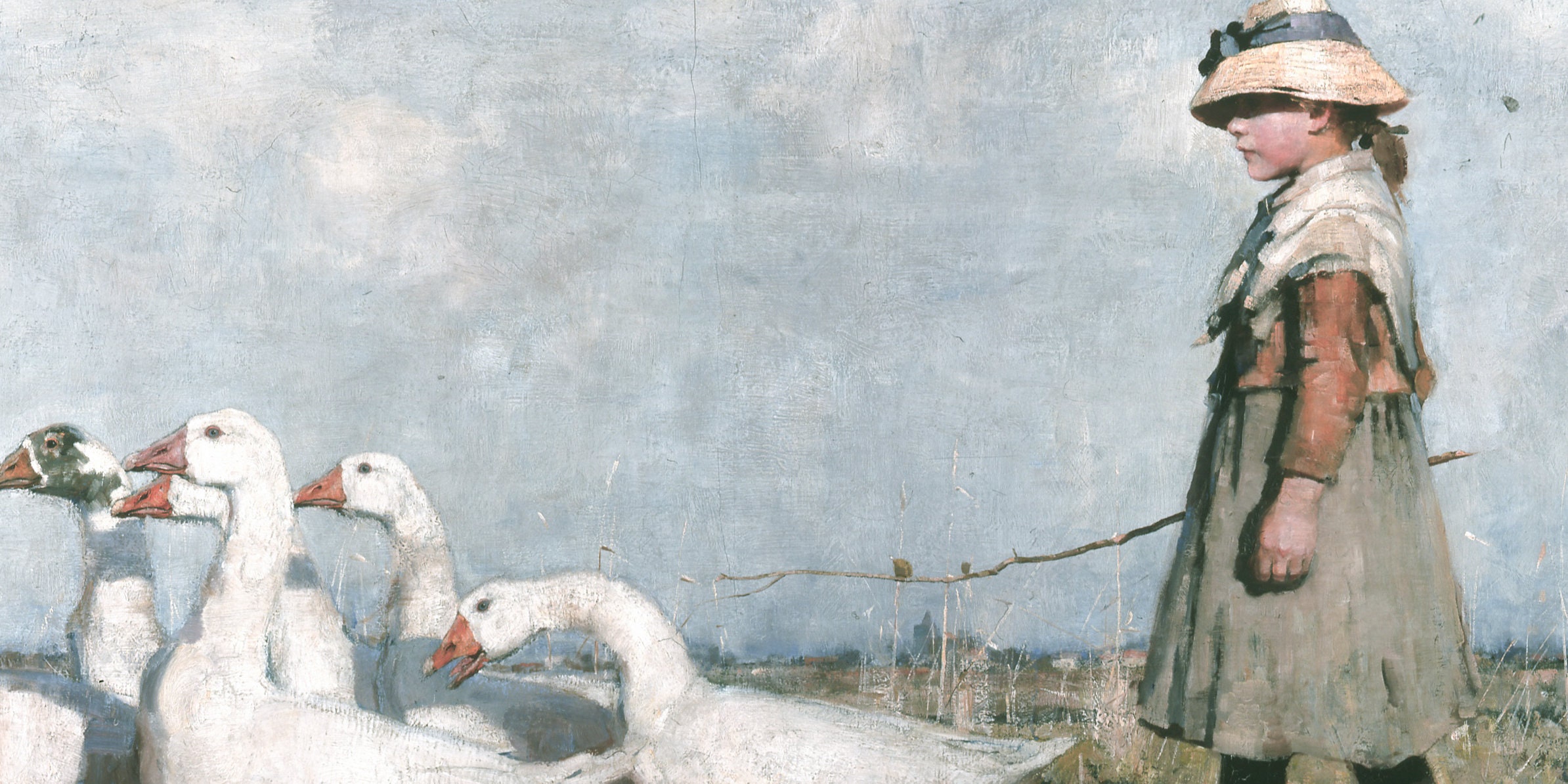 Girl With Goose Vintage Painting the Goose Girl Print - Etsy