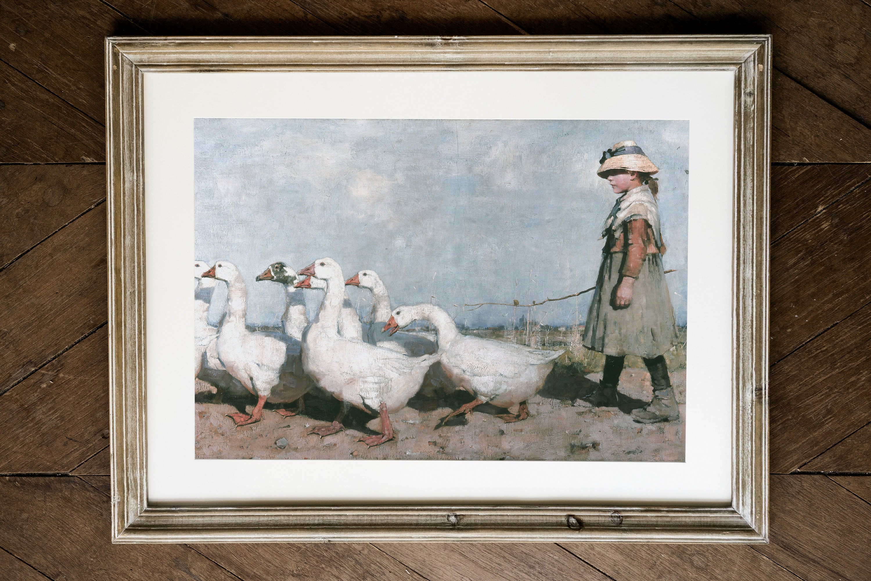 Girl With Goose Vintage Painting the Goose Girl Print - Etsy