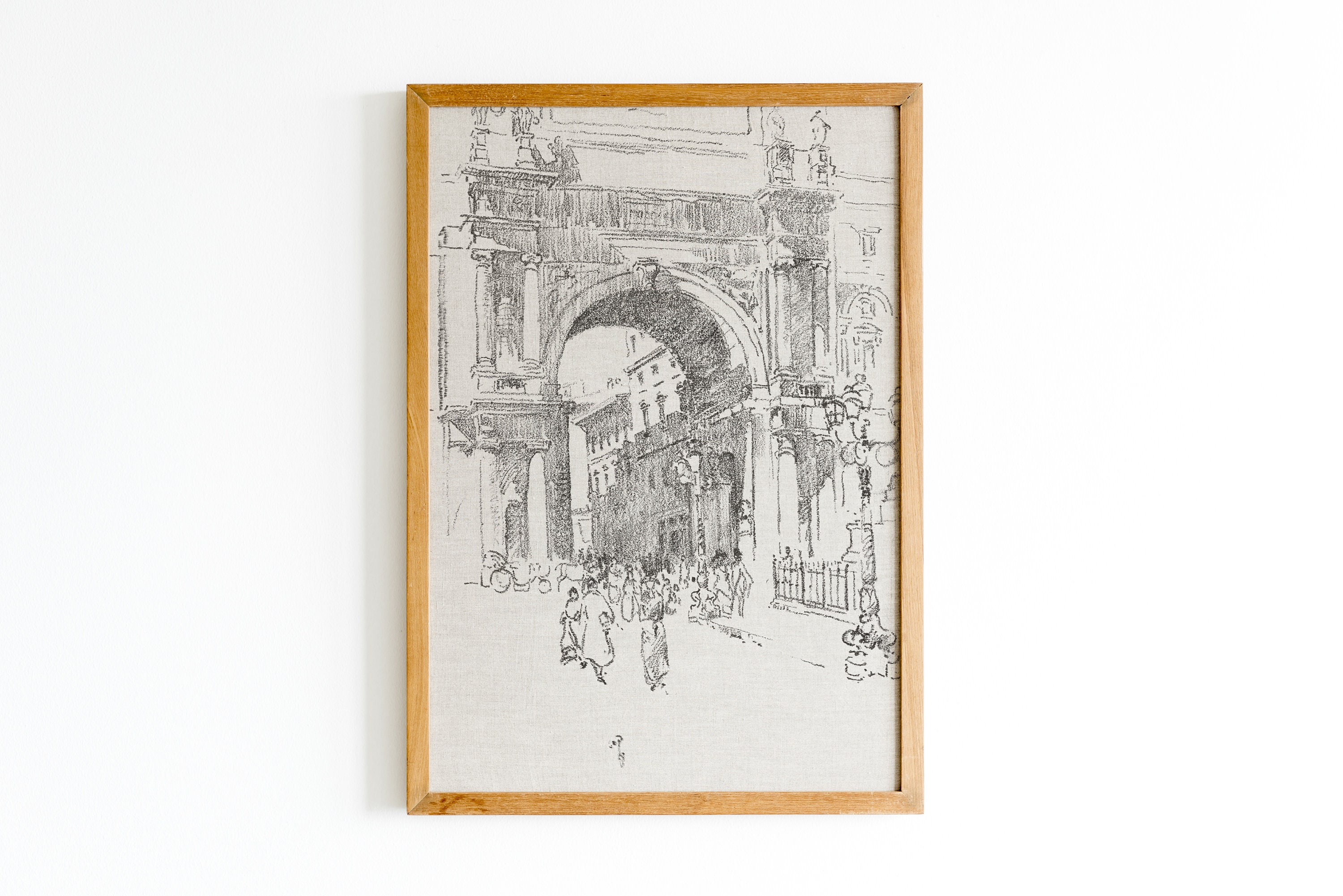 Vintage Sketch of Piazza Vittorio in Rome | Vintage Italian ...