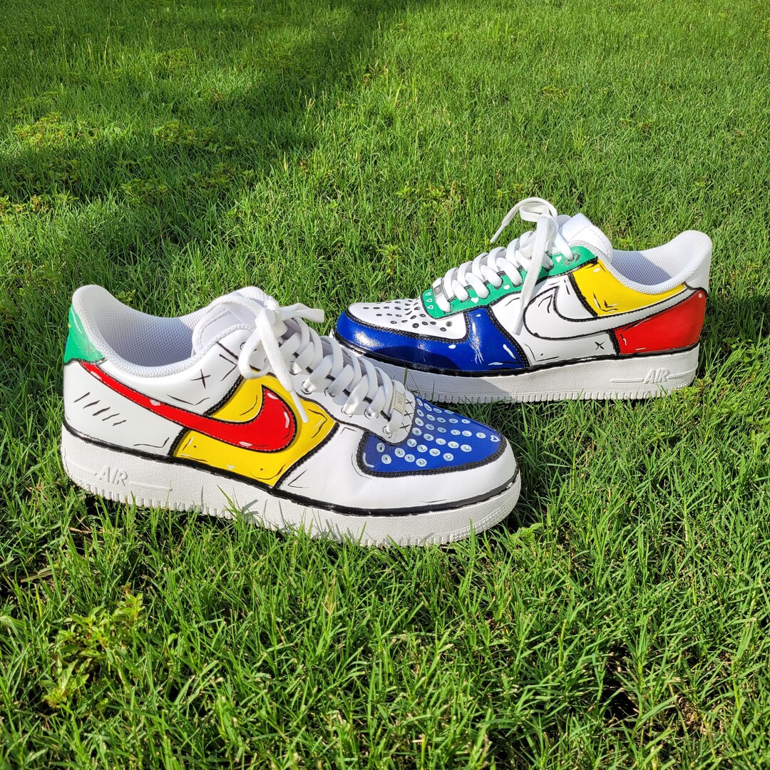 Custom AF1 "color Chaos" Style "cartoon" Best Design, Handmade Custom ...