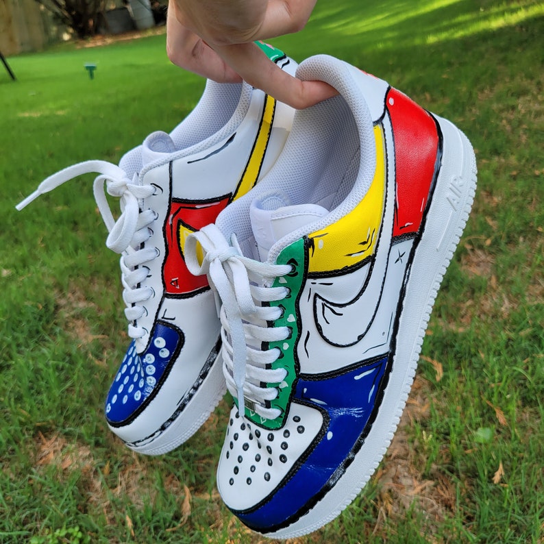 Custom AF1 "color Chaos" Style "cartoon" Best Design, Handmade Custom ...