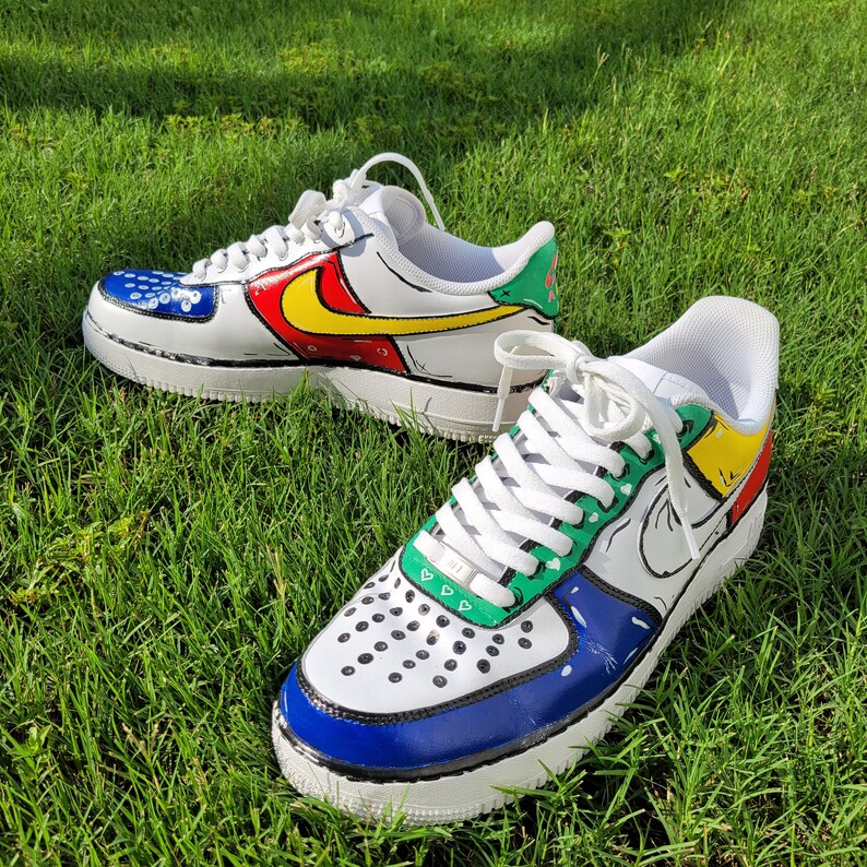 Custom AF1 "color Chaos" Style "cartoon" Best Design, Handmade Custom ...