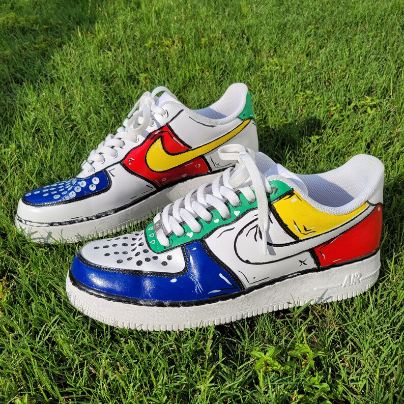 Custom AF1 "color Chaos" Style "cartoon" Best Design, Handmade Custom ...