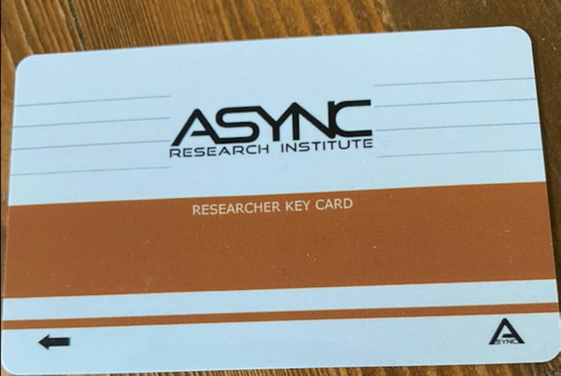 ASYNC Research Institute - Researcher Key Card - Etsy