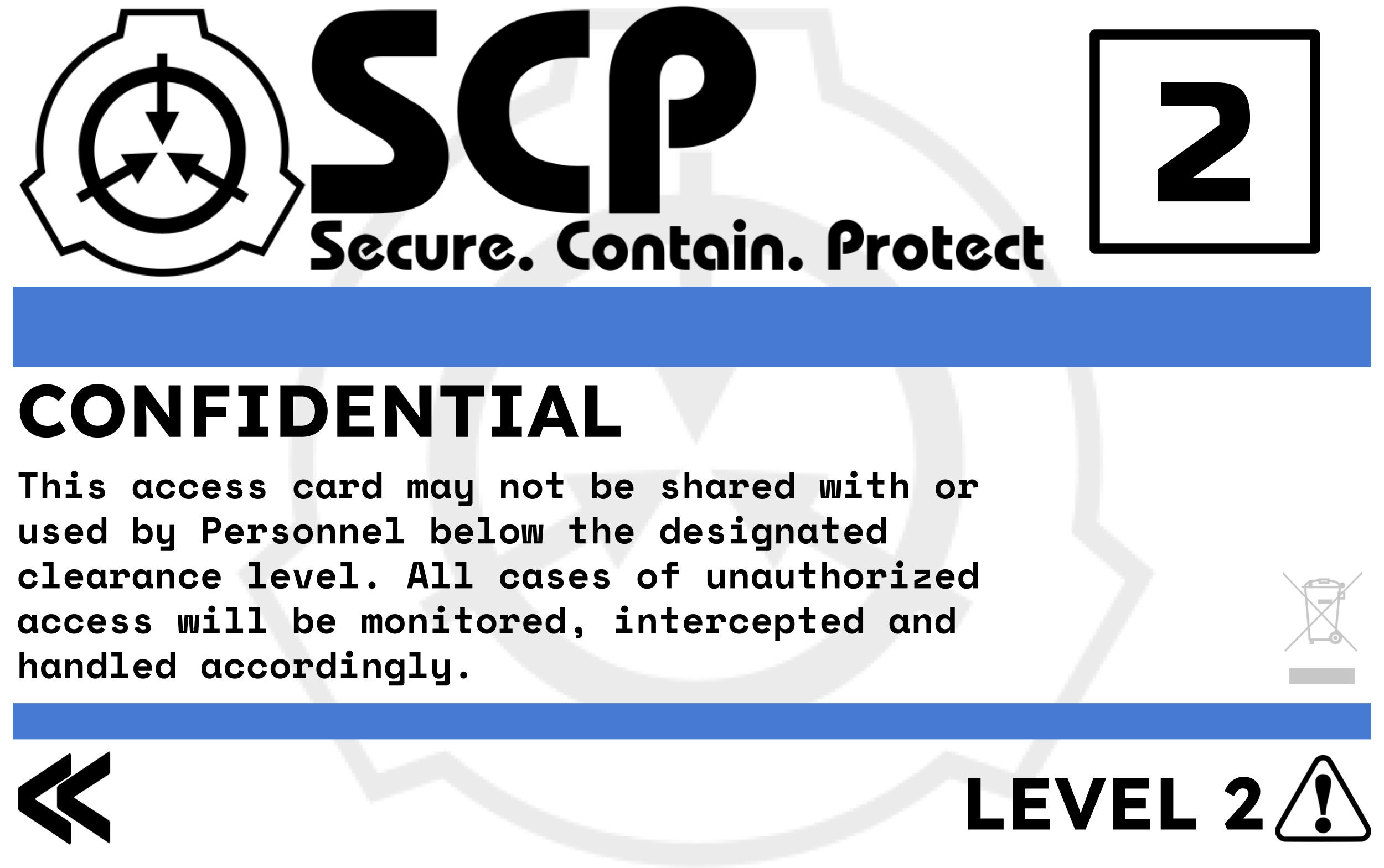 SCP Level 2 Researcher Secure Access Card - Etsy