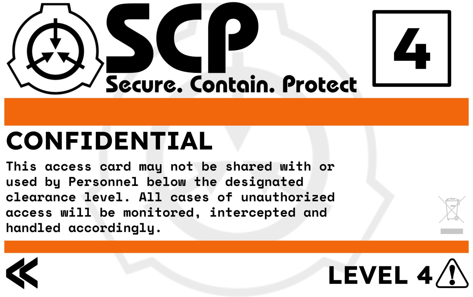 SCP Level 4 Emergency Response Security Secure Access Card - Etsy