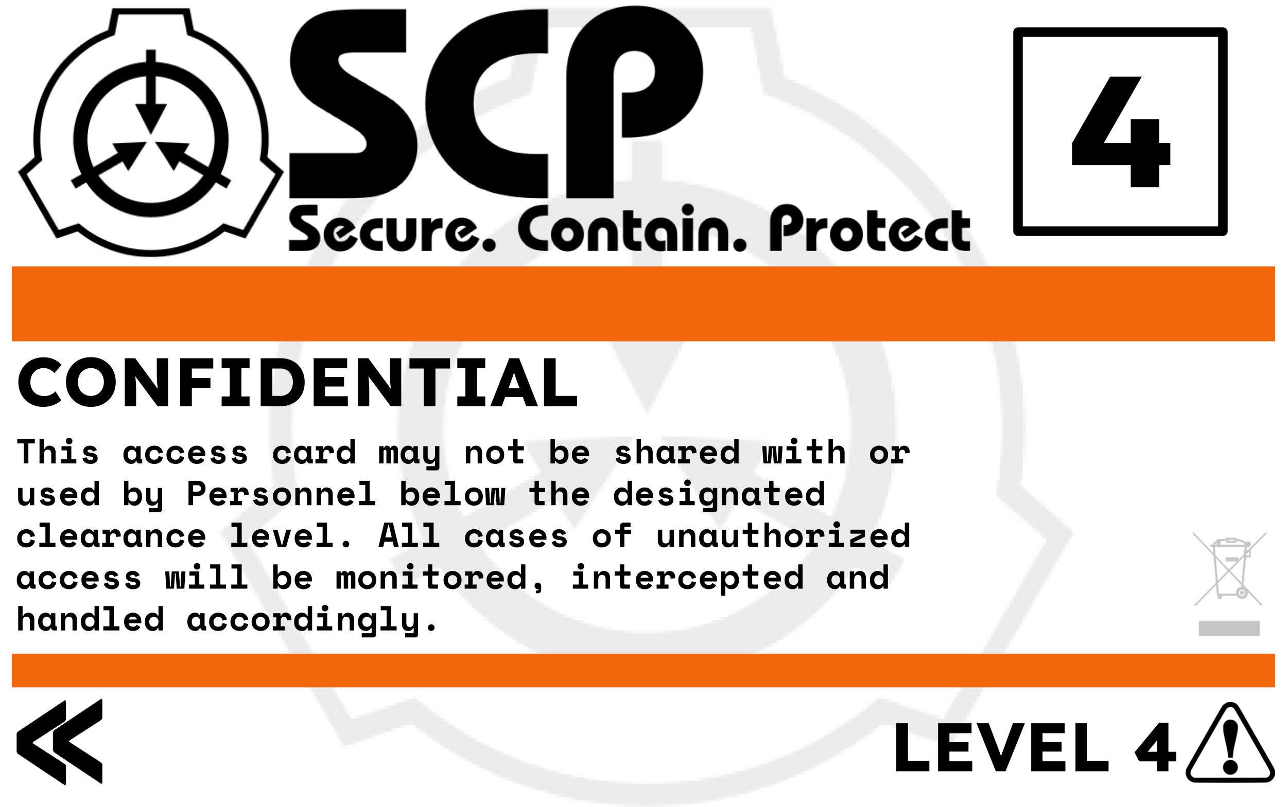 SCP Level 4 Emergency Response Security Secure Access Card - Etsy