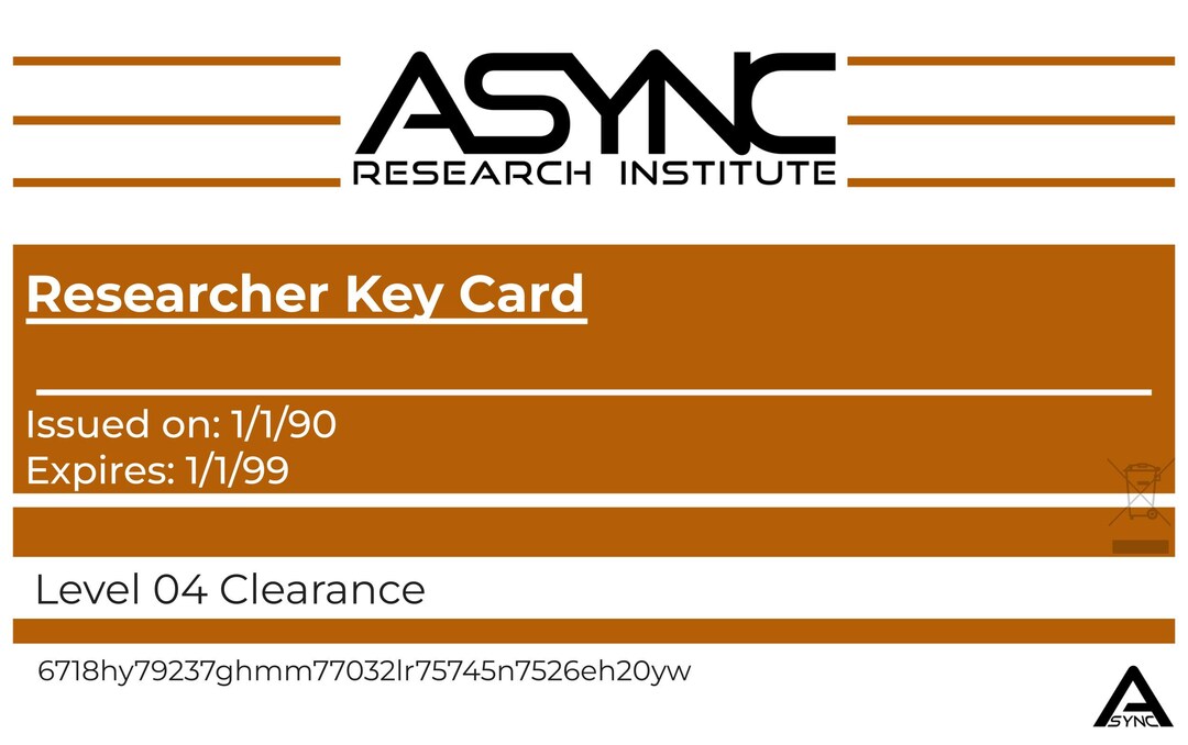 Backrooms A-SYNC Key Card Level 04 V2 - Etsy