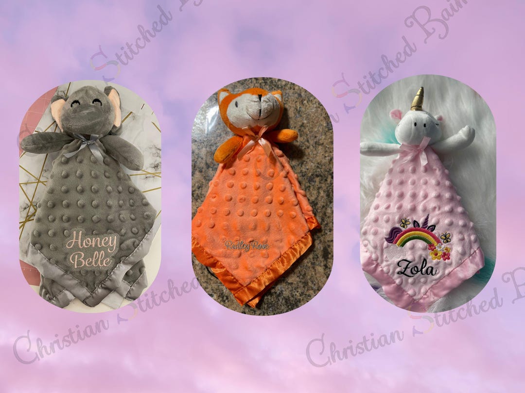 Personalized Security Blanket/lovey.stuffed Animal. Baby Gift ...
