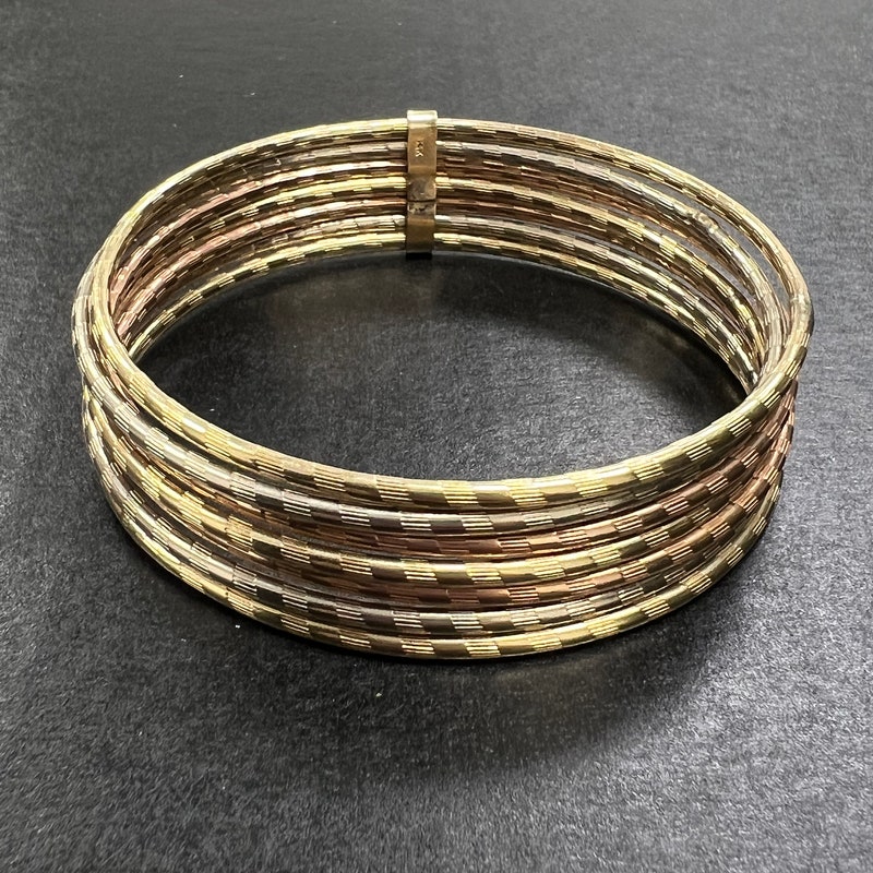 Gold Bangles 14k - Etsy