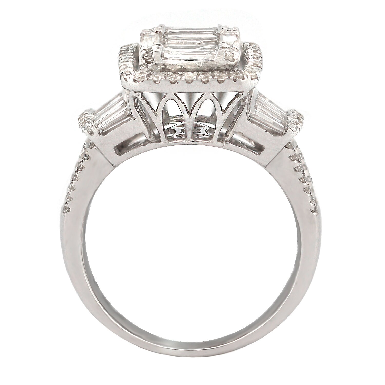 3.60ct Baguette Diamond Engagement Ring 18k White Gold - Etsy