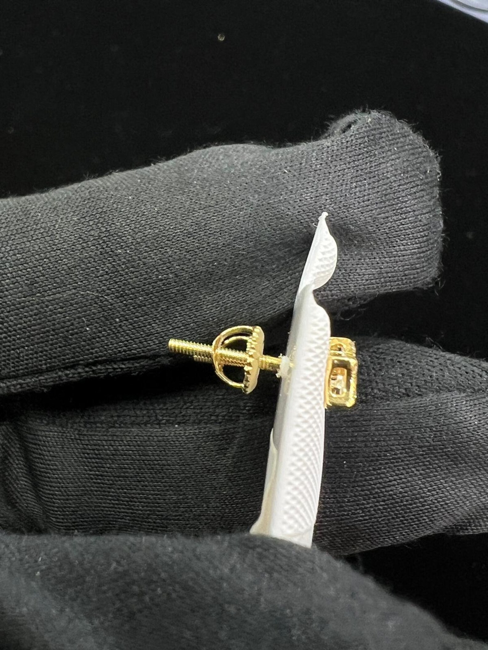 14k Yellow Gold Tiny Stars Diamond Clusters Stud Earrings, Genuine ...