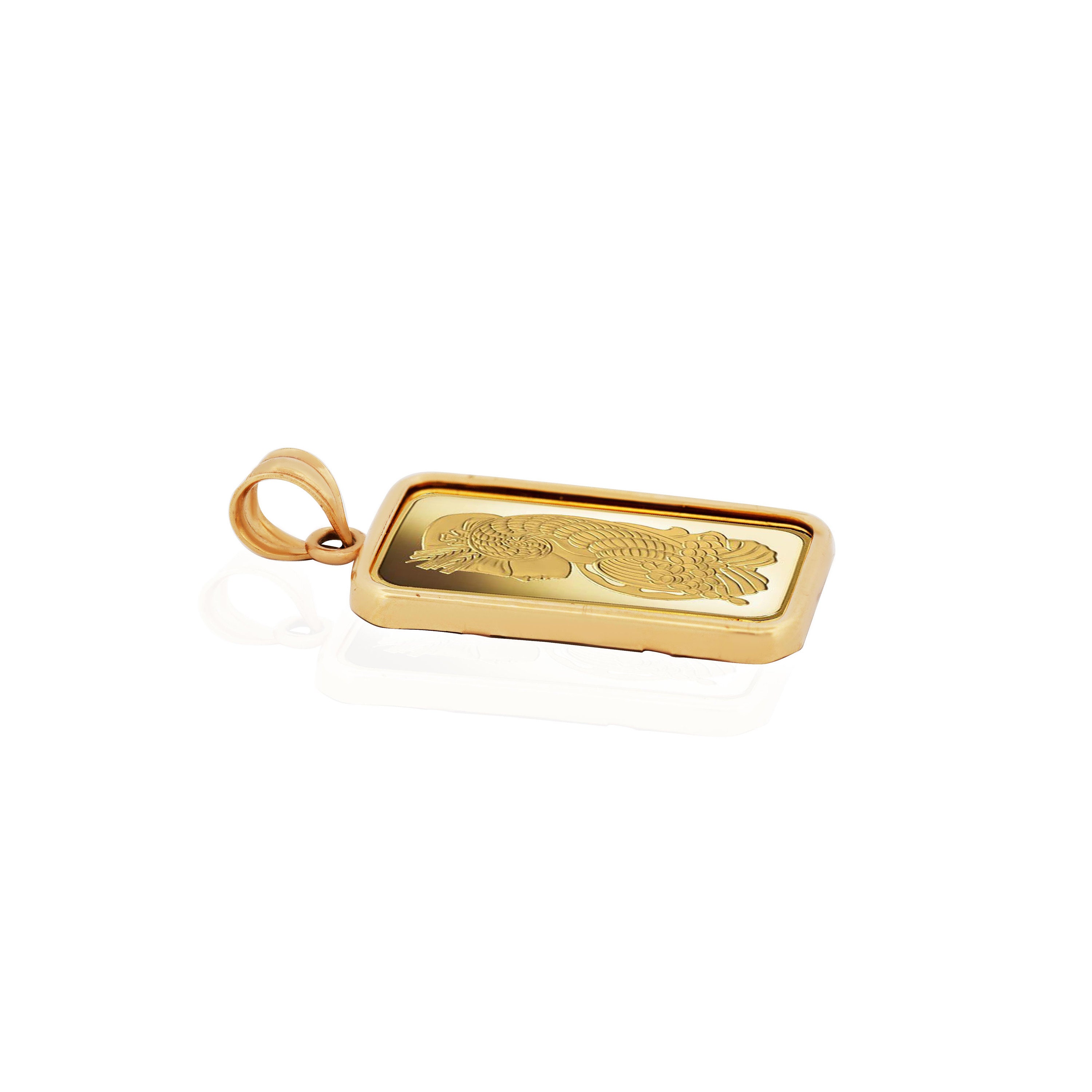 Pamp Suisse 5g Gold Coin Pendant: 14k Yellow Gold Bezel - Etsy