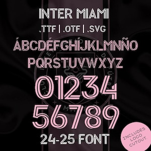 Inter Miami 2024 2025 2026 (24/25/26) Font TTF SVG OTF | Vector ...