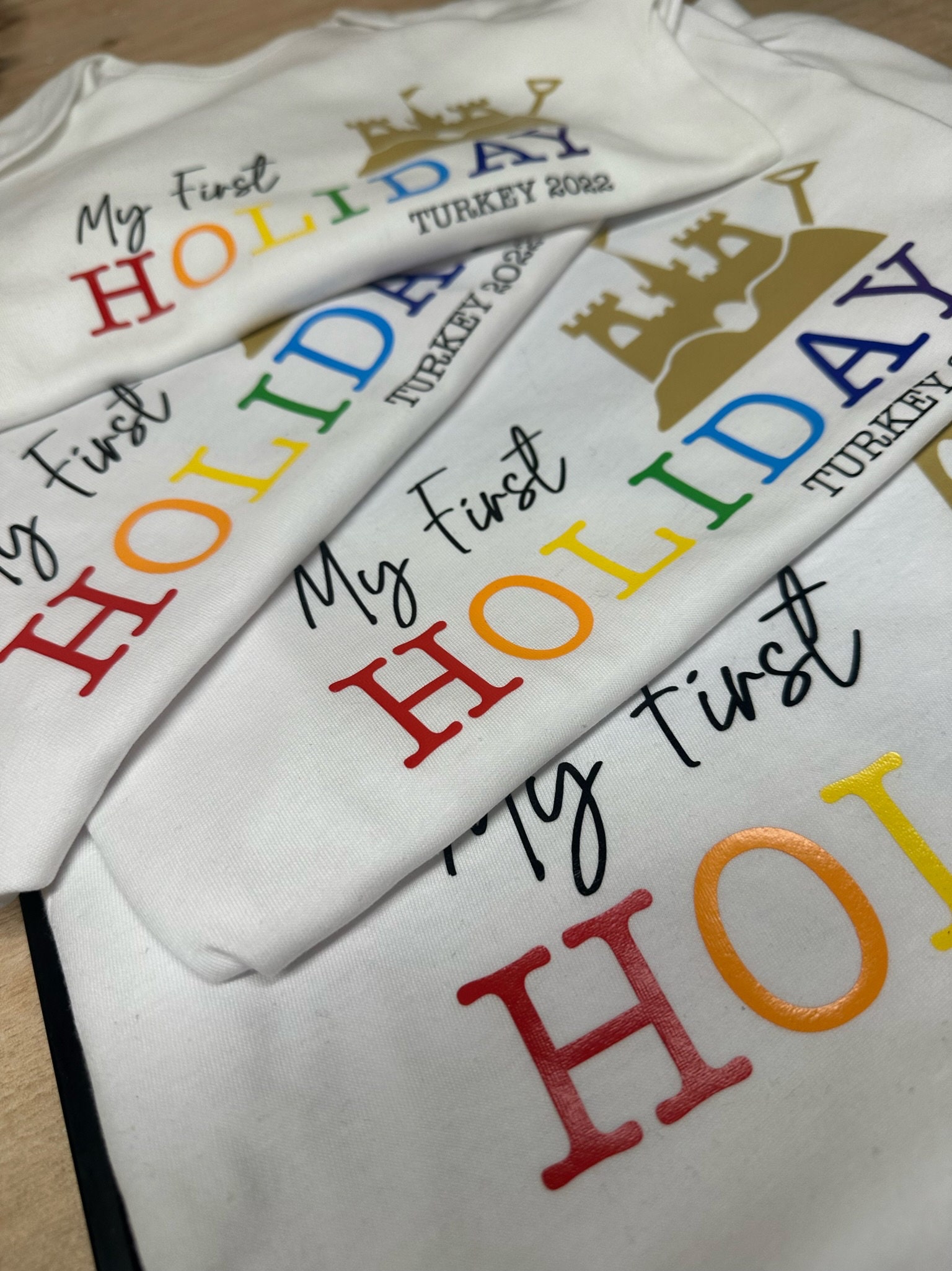 Personalised Colourful My First Holiday T-shirt - Etsy