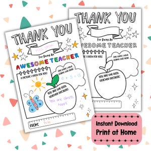 Thank You Teacher Gift End of School Year Present - Etsy