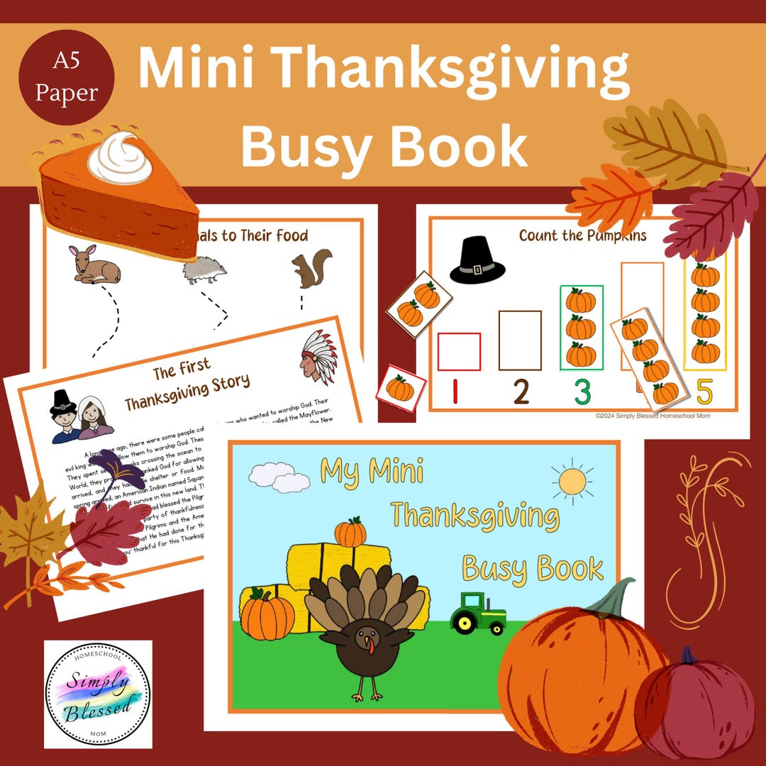 Thanksgiving and Fall Mini Busy Book and Activities for Toddlers ...