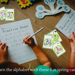 Alphabet Flashcards Spring Caterpillar Homeschool Preschool ...