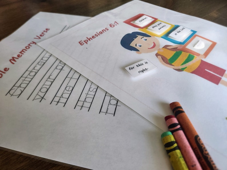 Bible Memory Verses Activity Printable for Kids With Copywork for ...