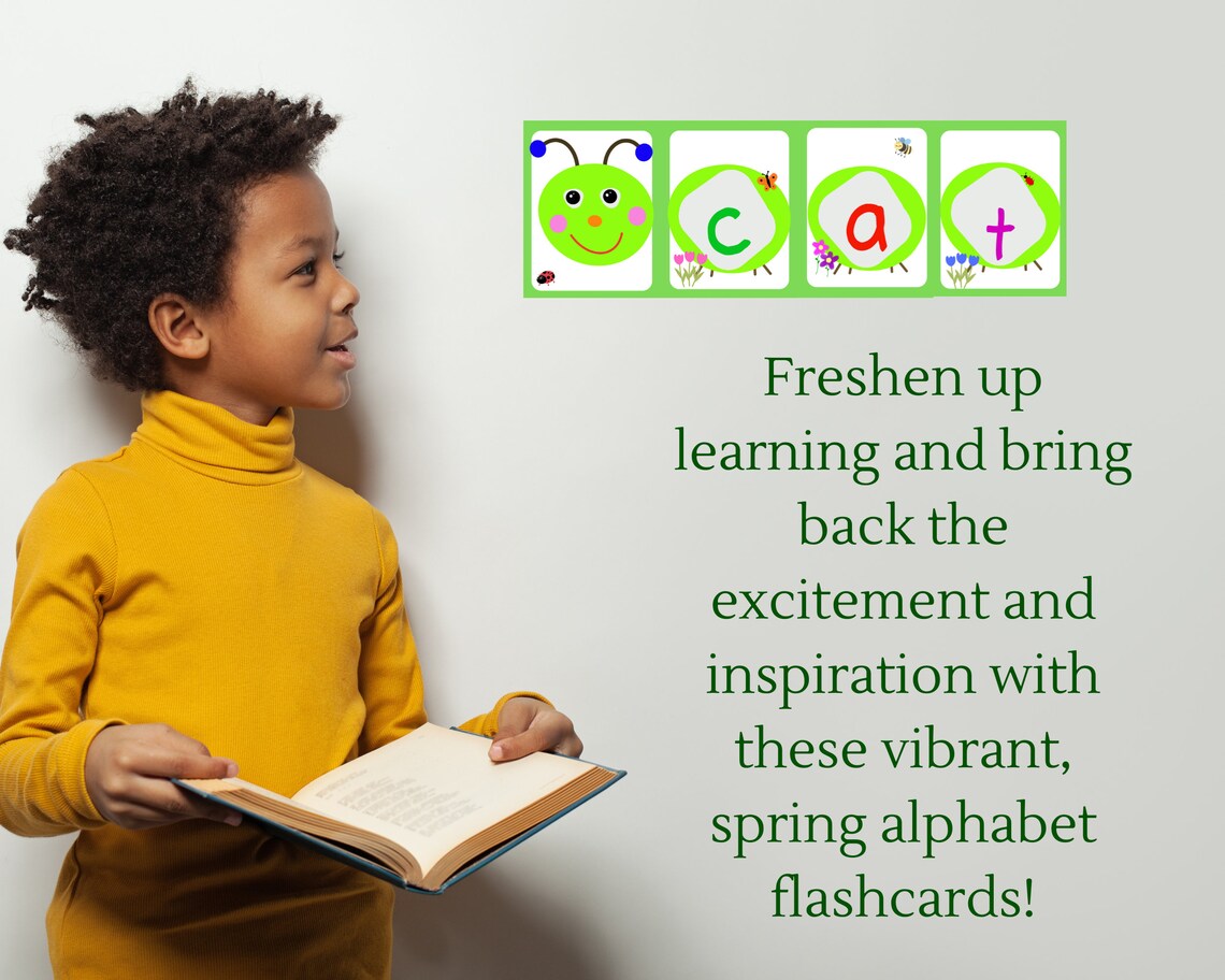 Alphabet Flashcards Spring Caterpillar Homeschool Preschool ...