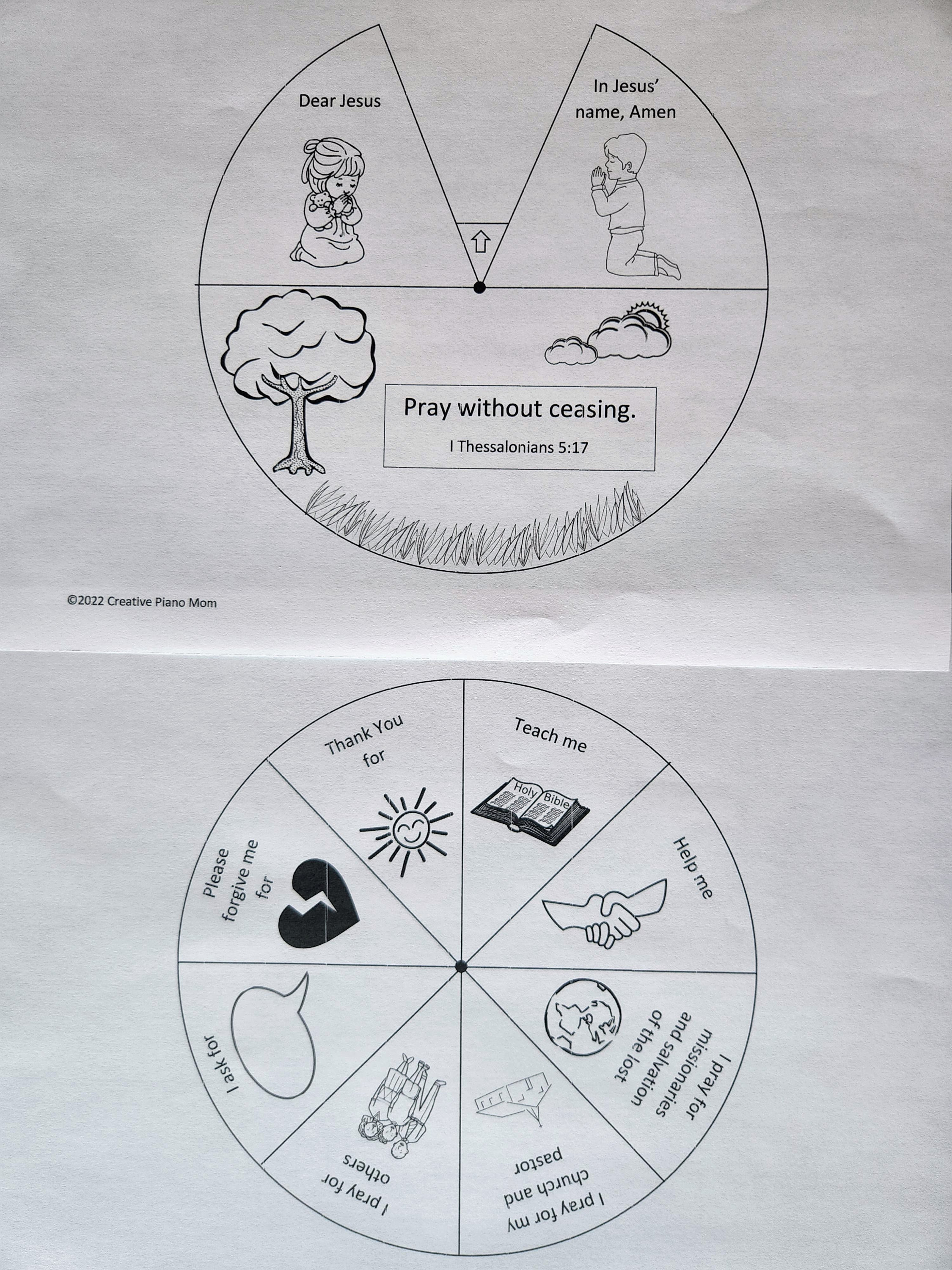 Teaching Kids to Pray Prayer Wheel Activity and Bookmarks - Etsy