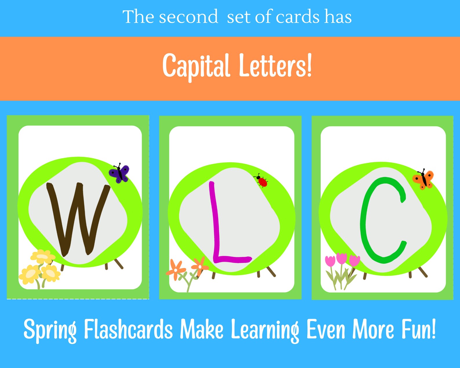 Alphabet Flashcards Spring Caterpillar Homeschool Preschool ...