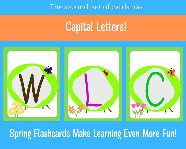 Alphabet Flashcards Spring Caterpillar Homeschool Preschool ...