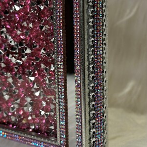 Customizable Pink Bling Perfume Bottle Shadow Box With Mirror Tile ...