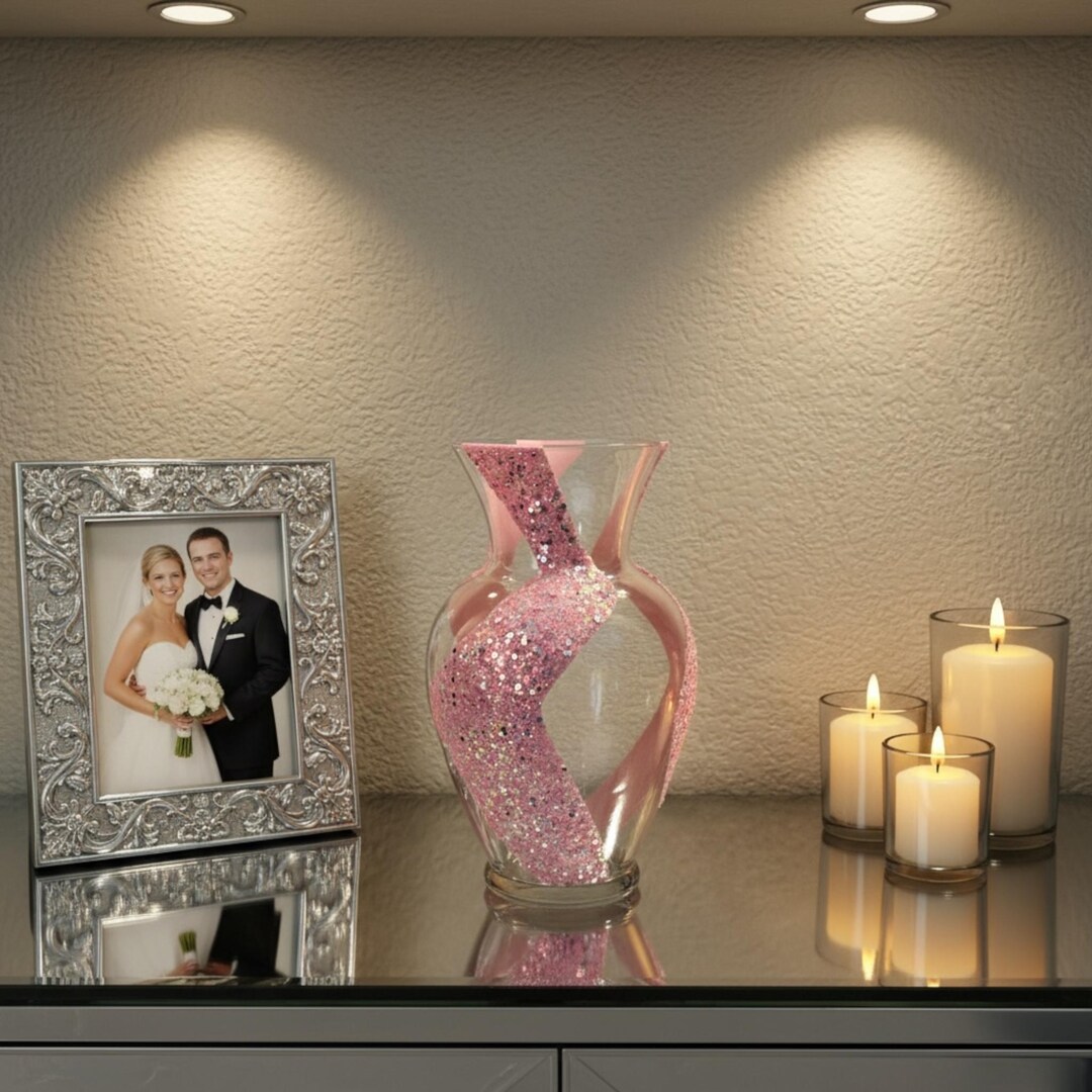 Glam Glitter Vase With Flower Rhinestones: Home Decor - Etsy