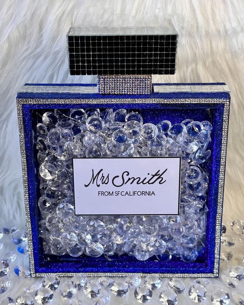 Personalized Glam Perfume Bottle Shadow Box With Fairy Lights - Etsy