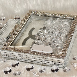 Personalized Glam Perfume Bottle Shadow Box With Mirror Tile ...