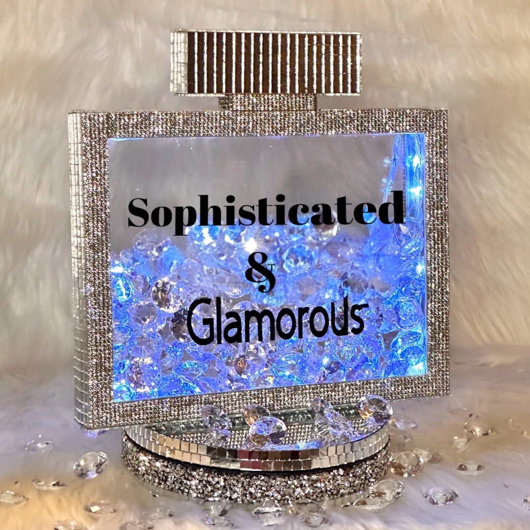 Customizable Bling Perfume Bottle Shadow Box With Mirror Tile ...