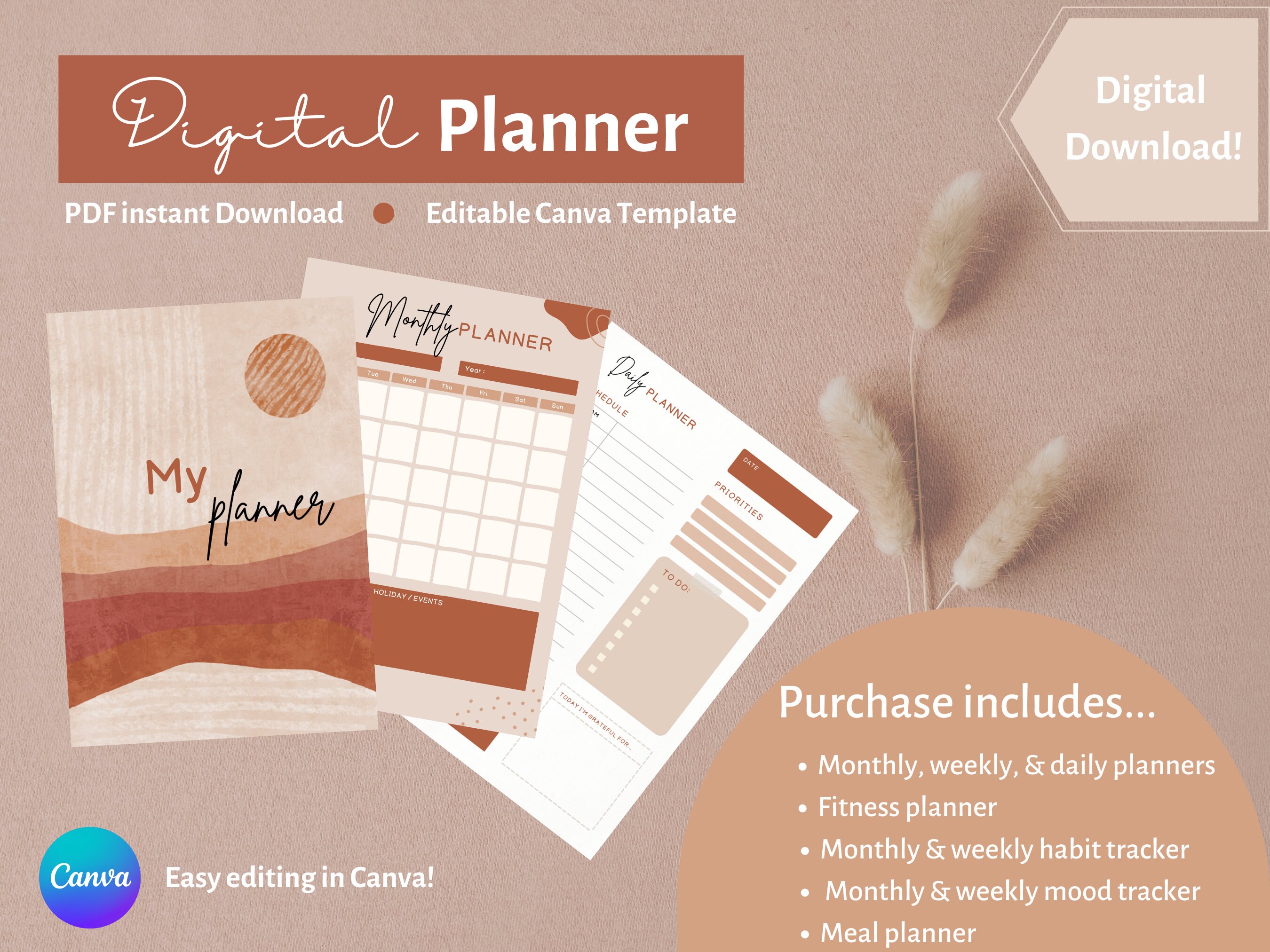 Boho Digital Planner Goodnotes Planner iPad Planner - Etsy