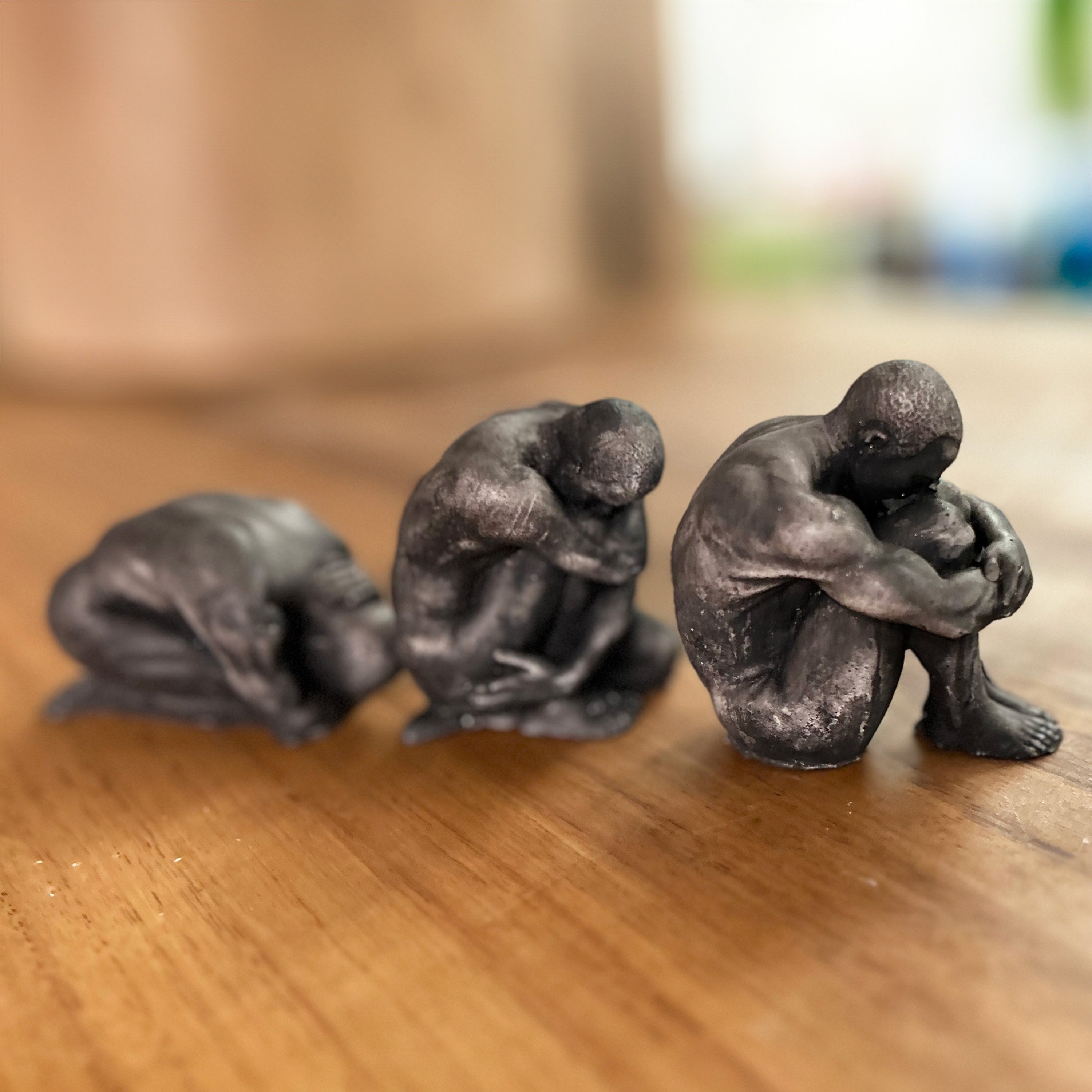 Statue Art of the Thinker / THINKER SCULPTURE ORNAMENT / Handmade Set ...