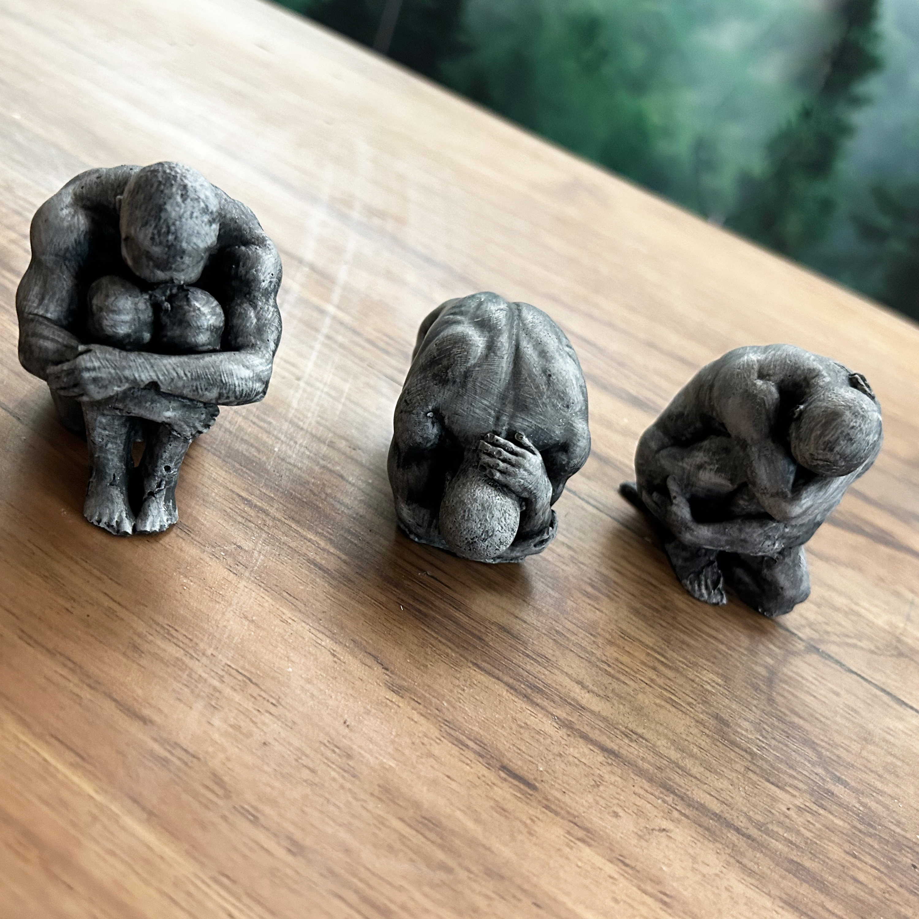 Statue Art of the Thinker / THINKER SCULPTURE ORNAMENT / Handmade Set ...