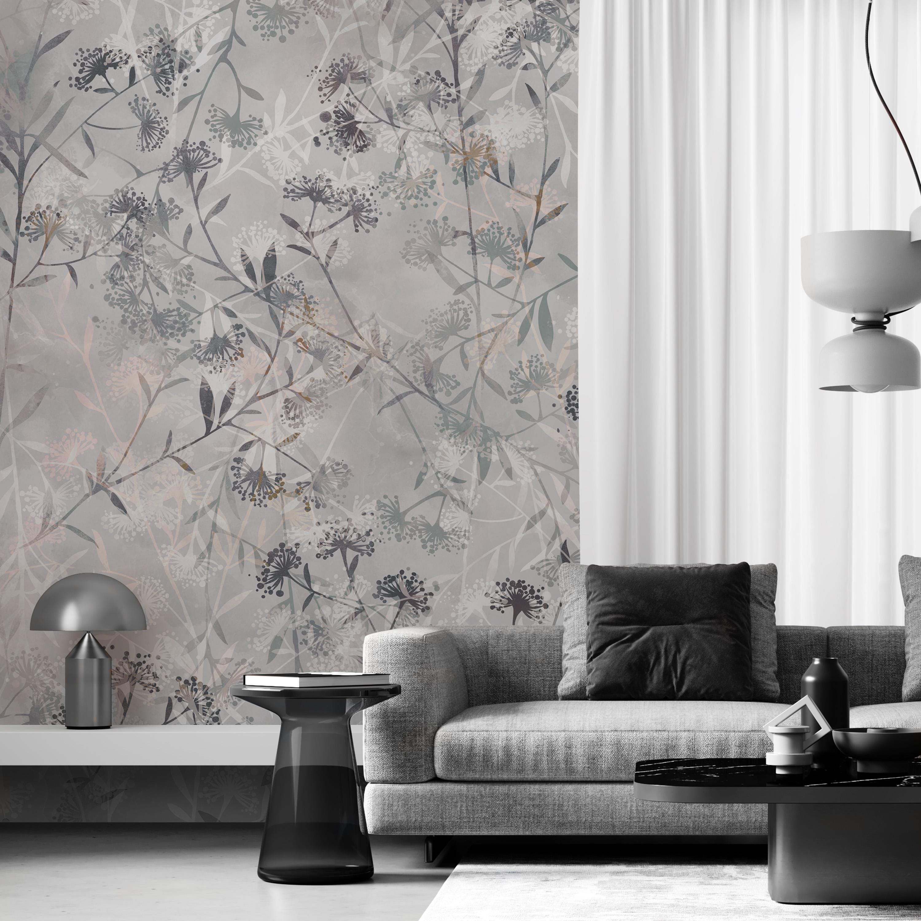 Soft Elegant Grey Wallpaper - Floral Wallpaper - Vinyl Wallpaper ...