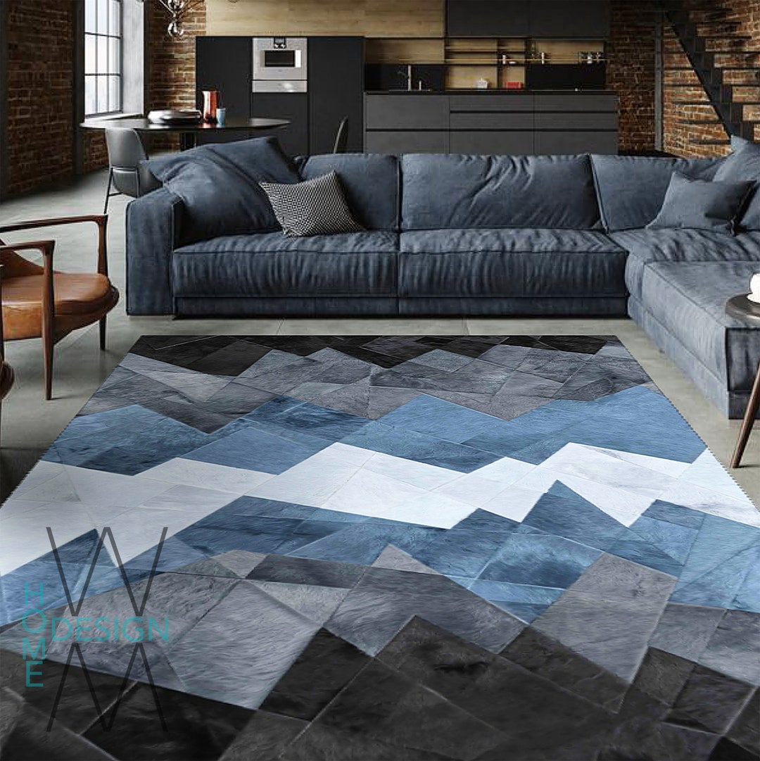 BLUE RUGS, Multicolored Modern Floor Rugs, Living Room Mat, Home Decor ...