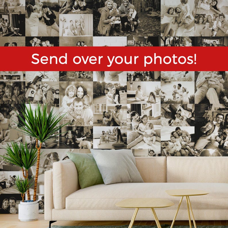 Family Photo Collage Wall Paper, Custom Pictures Collage Wallpaper ...