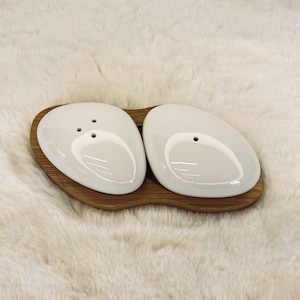 Handmade Stone Design Ceramic Salt and Pepper Shakers / Kitchen Decor ...