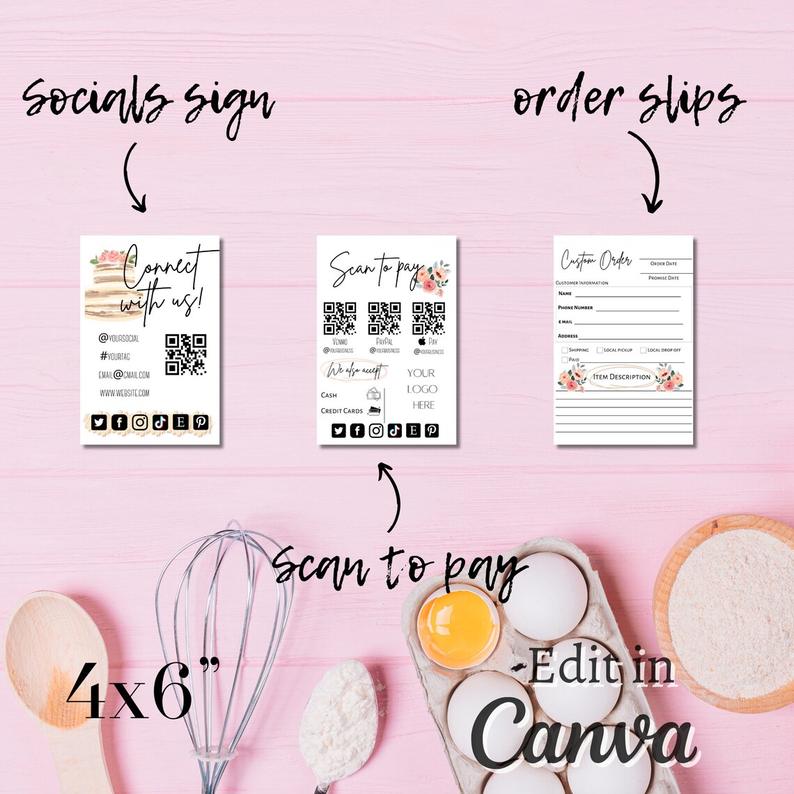 Craft Show Bundle, Order Form Template, Small Business Template, Scan ...
