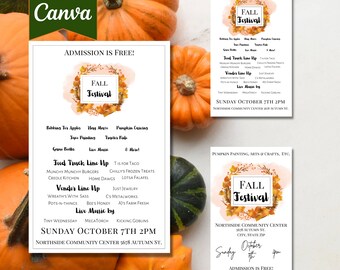 Fall Festival Flyer Template - Etsy