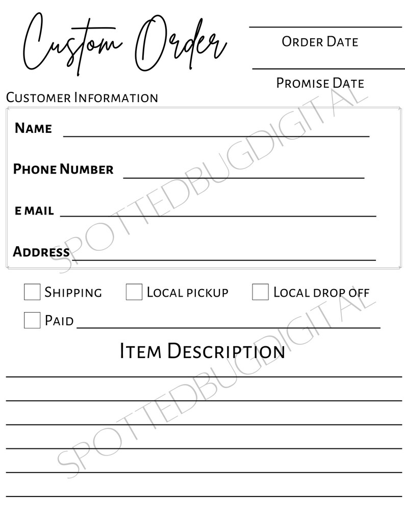 Craft Show Bundle, Order Form Template, Price List Template, Thank You ...