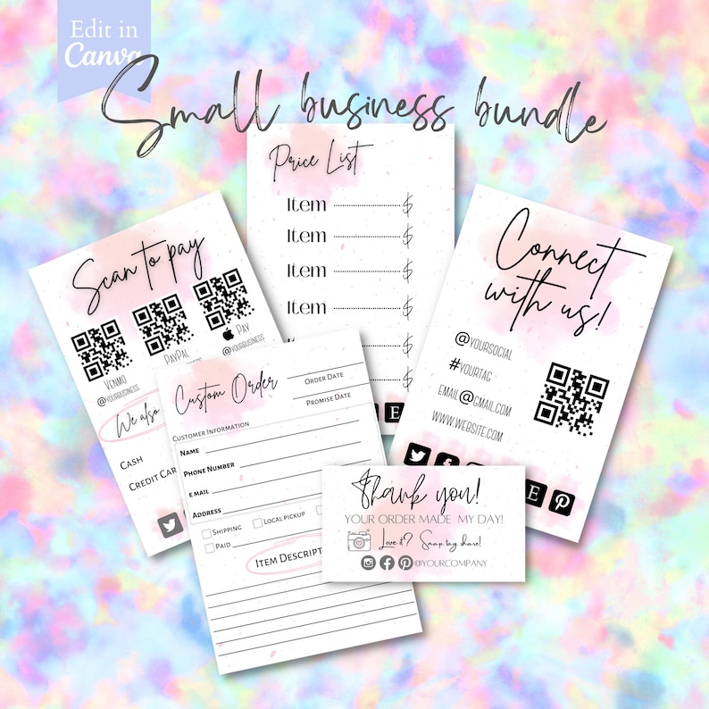 Craft Show Bundle, Small Business Bundle, Order Form Template, Price ...