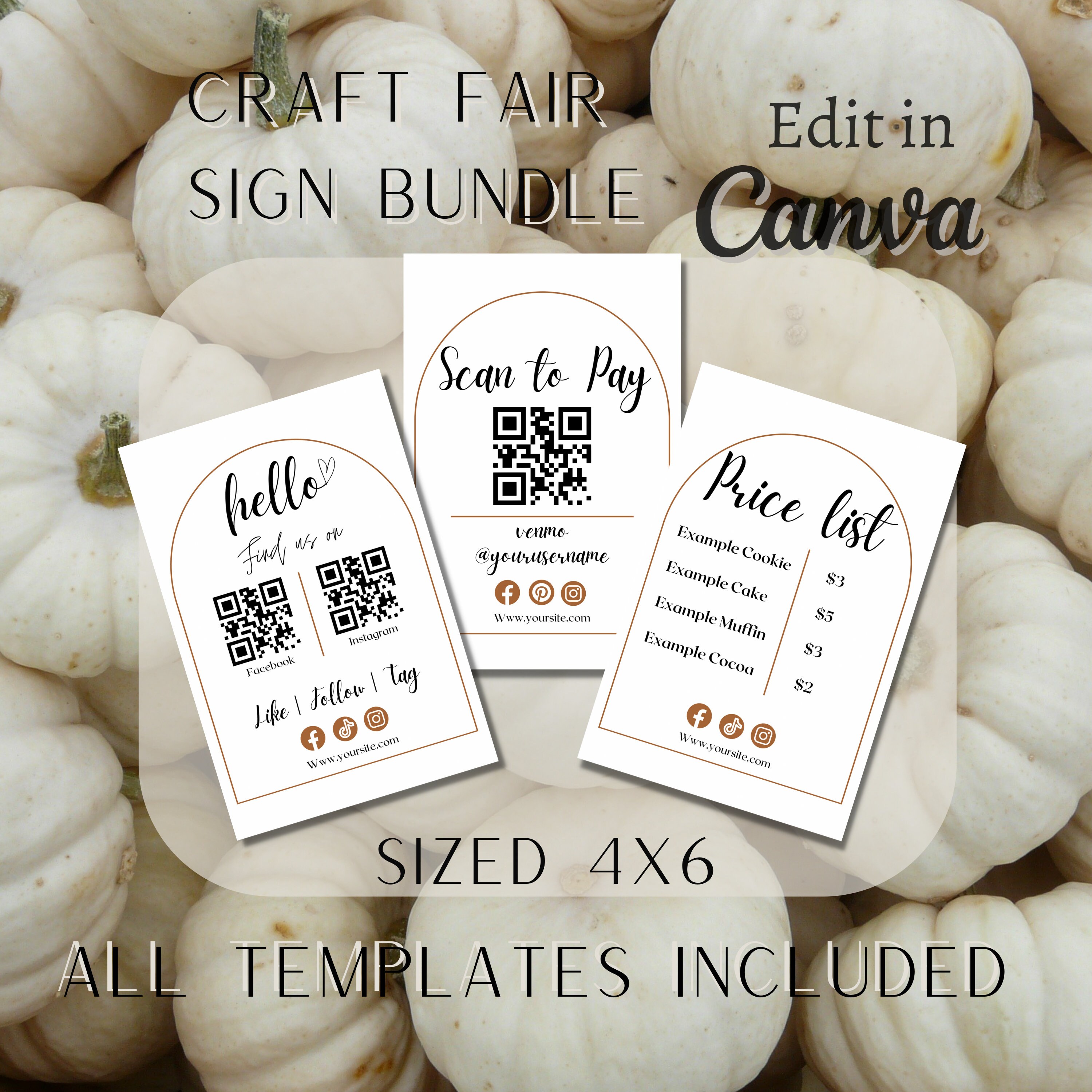 Craft Show Bundle, Small Business Bundle, Order Form Template, Price ...