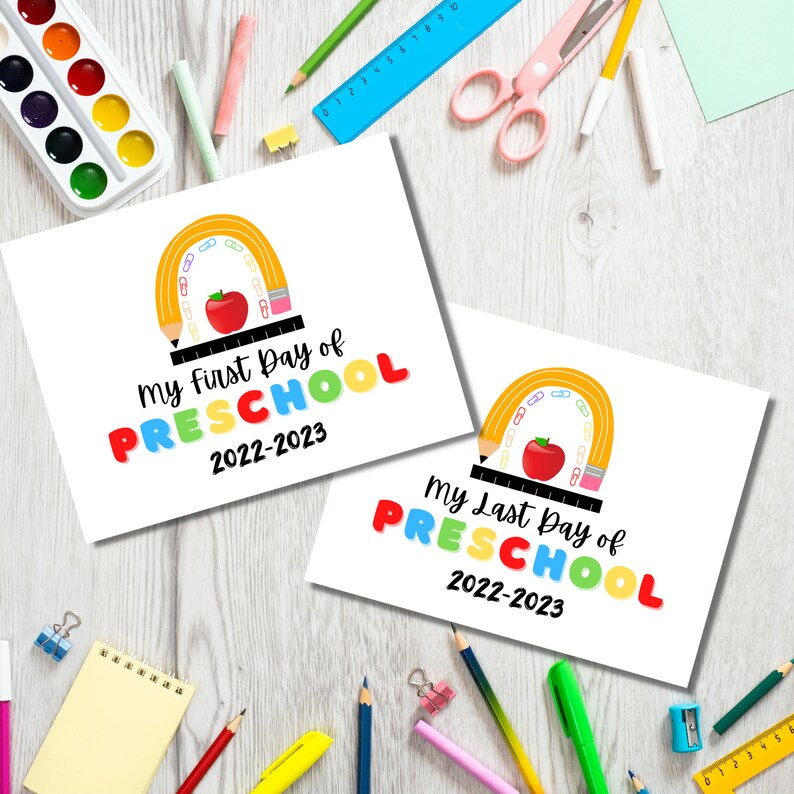 First Day of School Sign Preschool Sign Back to School - Etsy