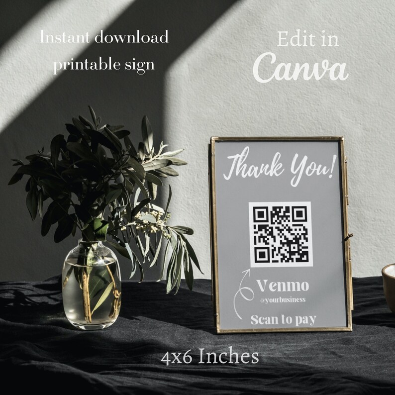 Scan to Pay Sign Template, Printable Scan to Pay Template, Editable ...