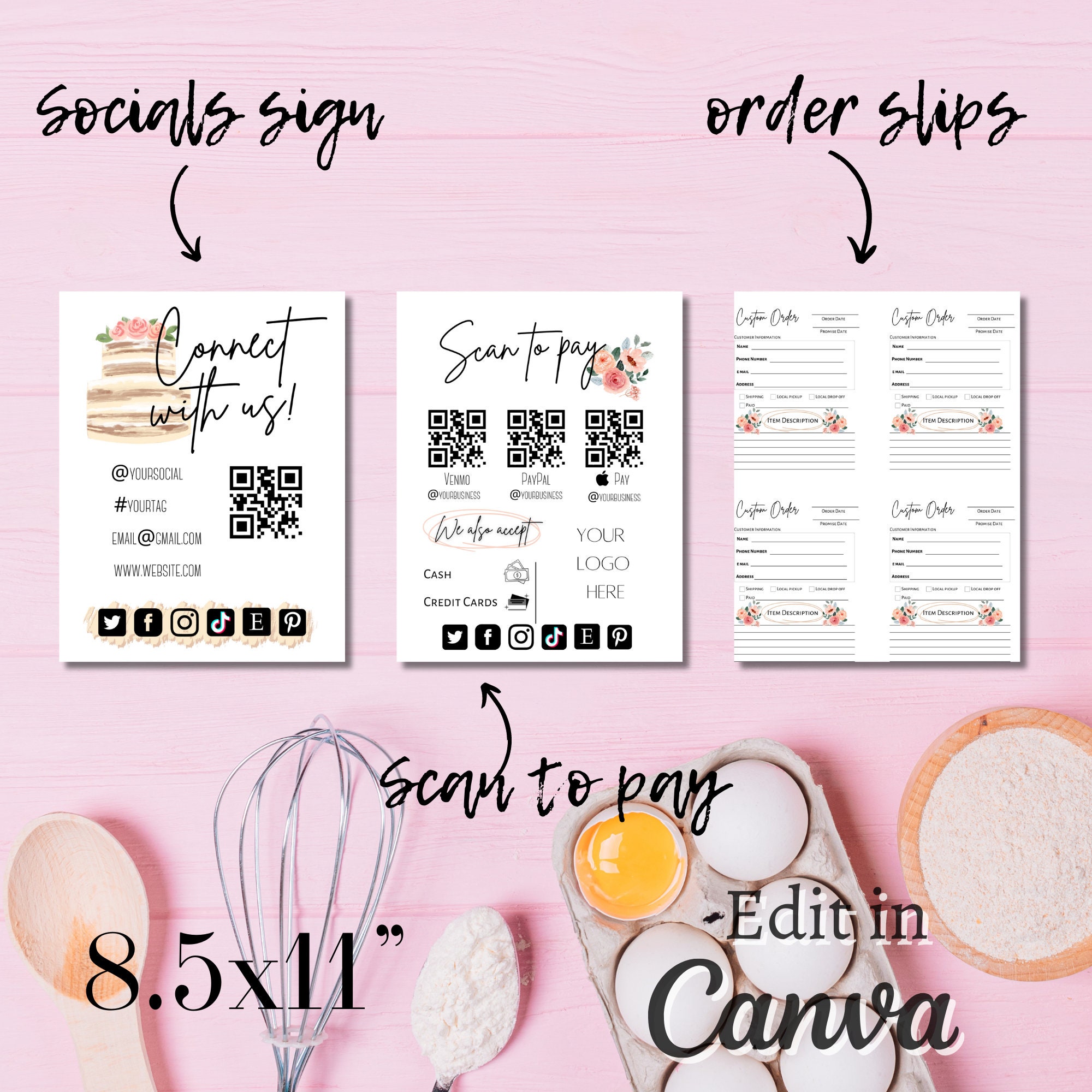Craft Show Bundle, Order Form Template, Small Business Template, Scan ...